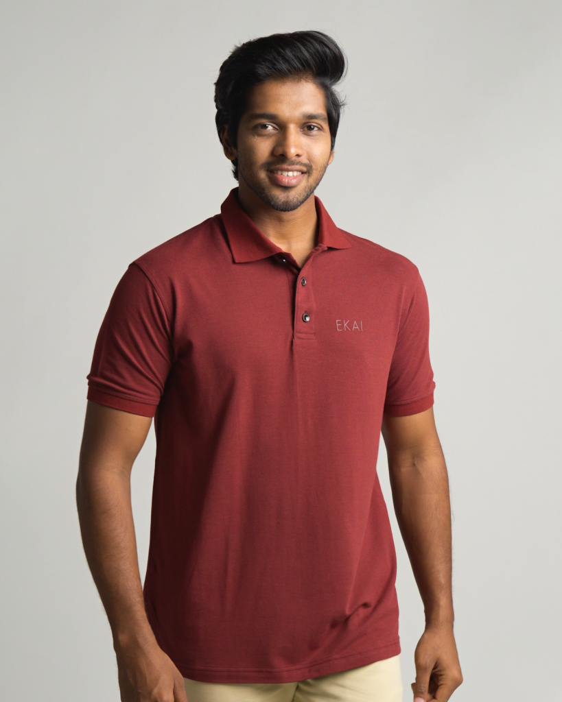 DAVID - MAROON POLO SHIRT - EKAI